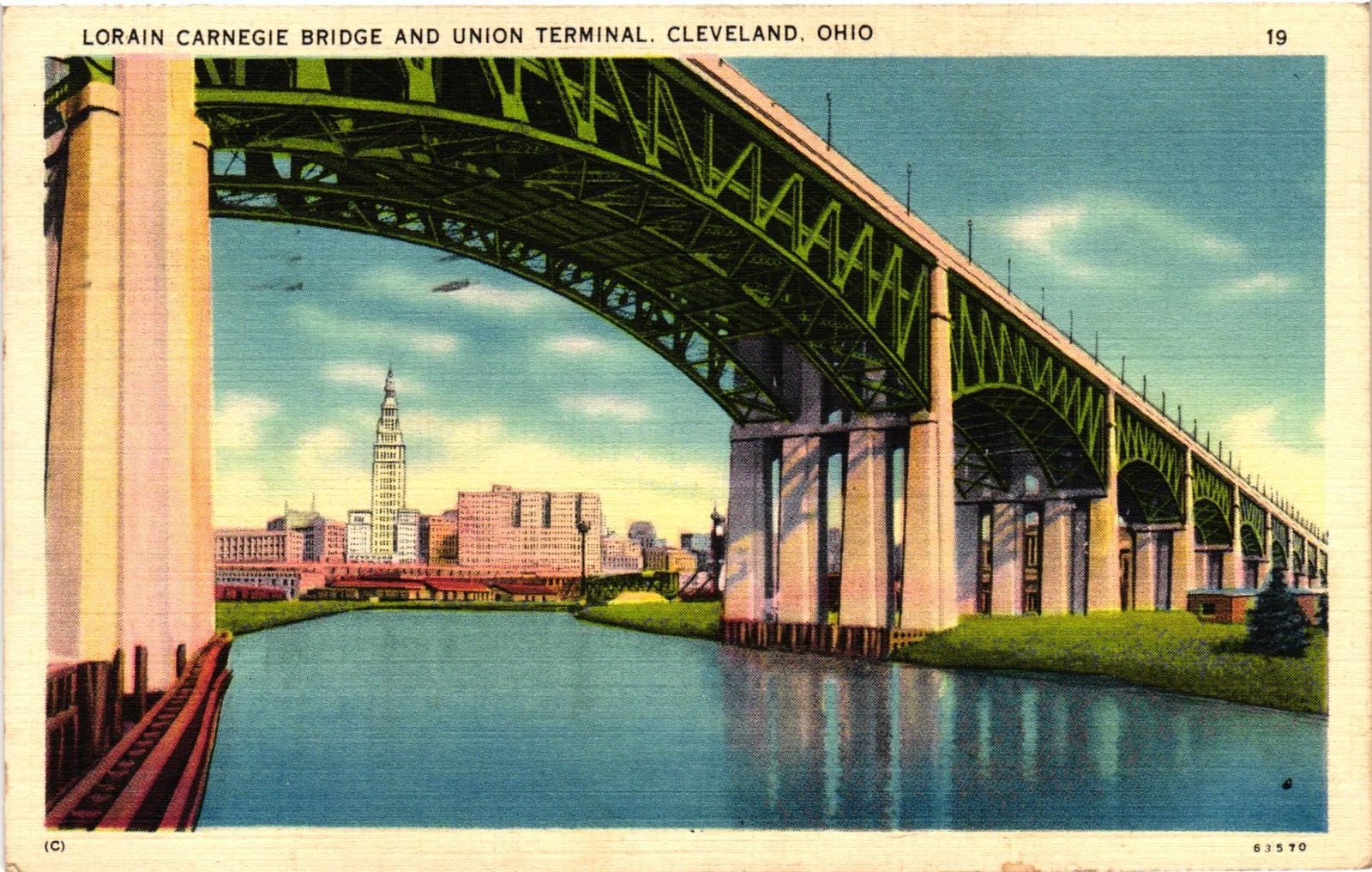 Vintage Postcard- LORAIN CARNEGIE BRIDGE AND UNION TERMINAL, CLEVELA ...