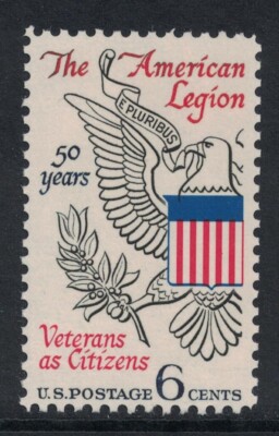 Scott 1369- American Legion- Veterans, Eagle- MNH 6c 1969- unused mint ...
