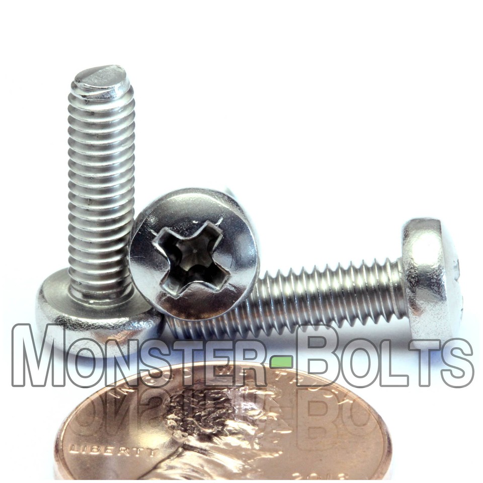 M4 / 4mm Phillips Pan Head Machine Screws, Stainless Steel A2, DIN 7985 ...