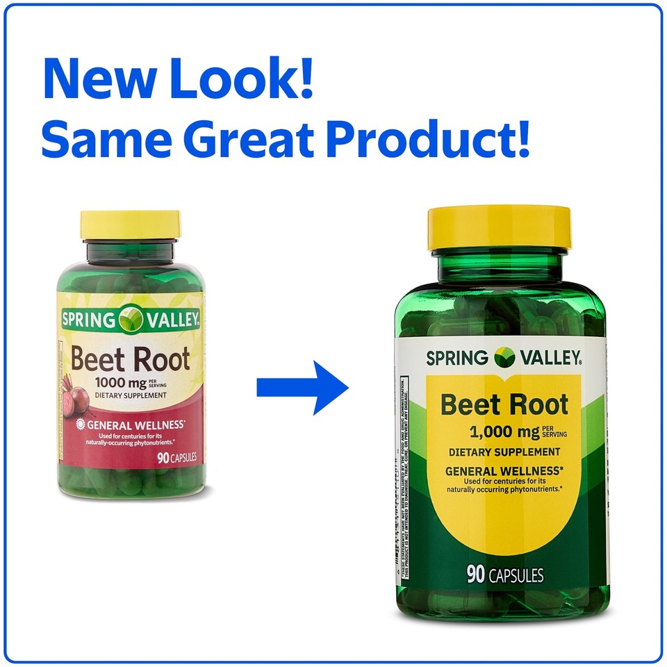 Spring Valley Beet Root Dietary Supplement 1000mg, 90 Count – Health ...