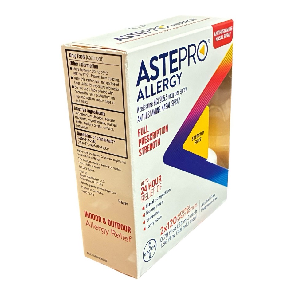 Astepro Allergy Antihistamine Nasal Spray 2 Pack 120 Sprays Each ...