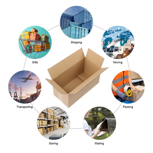 50 Pack 12x6x6 Inch Kraft Corrugated Cardboard Boxes for Shipping ...