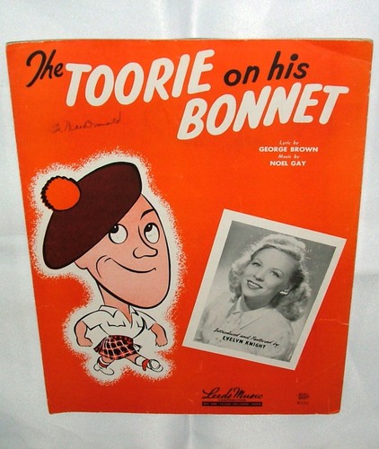 The TOORIE on His BONNET 1945 Sheet Music, Evelyn Knight & Scottish ...