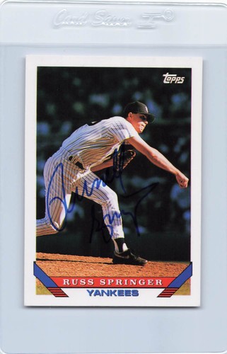 1993 Topps #686 Russ Springer Yankees Signed Auto *K584 | eBay