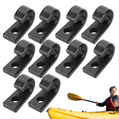 10pcs Kayak Lashing Hooks, J Shape Black Lacing Hook For Bungee Shock ...