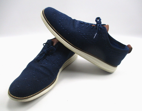 Cole Haan Originalgrand Shoes Navy Stitchlite Ivory Wingtip Oxford ...