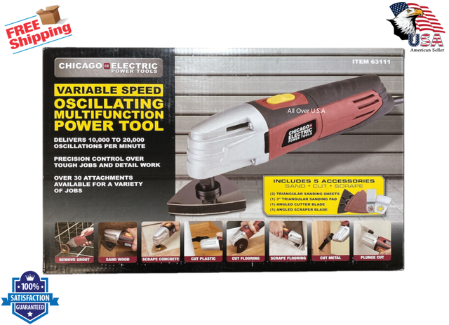 Chicago Electric Variable Speed Oscillating Multifunctional-tool 63113 ...