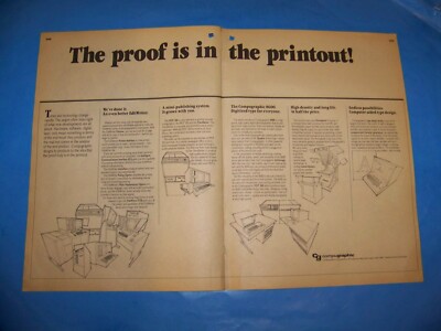 Typography Print Ad From Magazine 1980 Compugraphic (Double Page) (Both ...