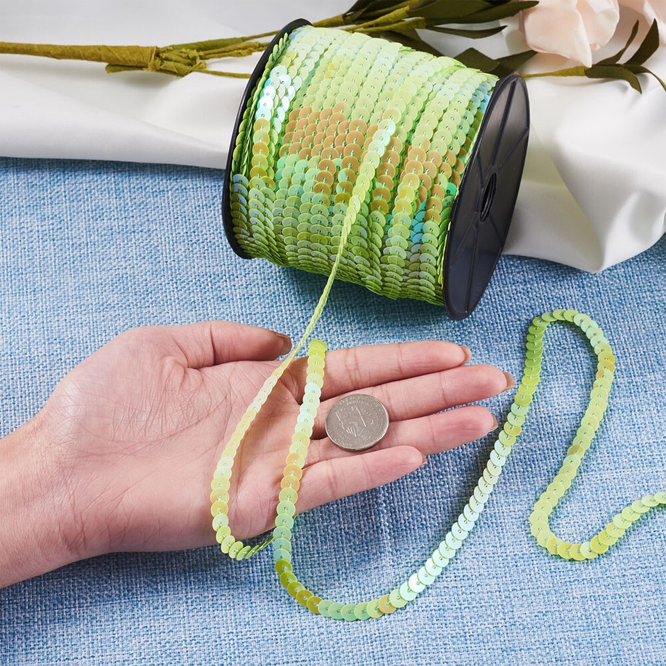 100yds AB Color Strung Paillette Sequin Roll Spangle Dress Costume ...