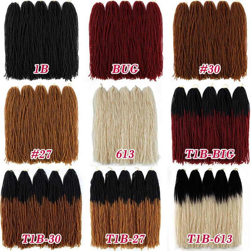 18" Thin Soft Faux Locs Micro Dreads Sister Locks Crochet Braids Hair ...