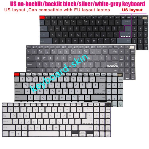 New US backlit Keyboard For Asus Vivobook M3500QC M7600 M6500 K6500 ...