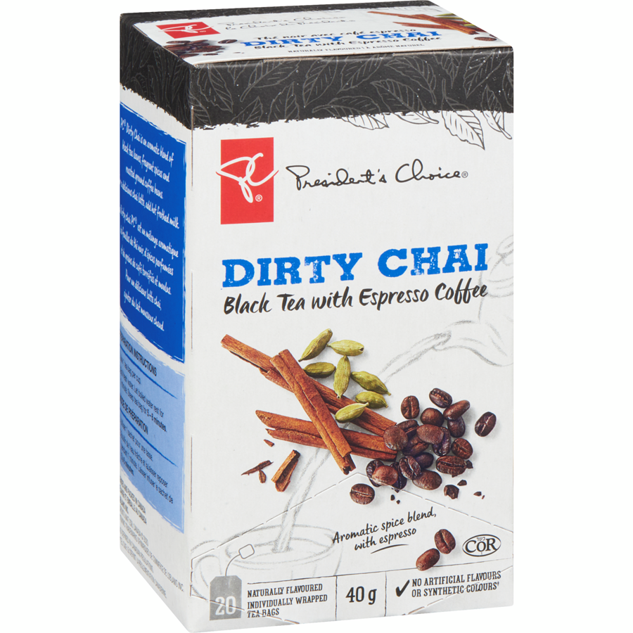3 x President's Choice Dirty Chai Black Tea with Espresso Coffee 40g ...