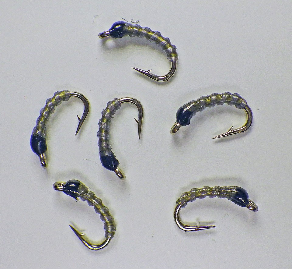 Mini Mac Midge Olive Gray Nymph Larva - Premium Trout Fly Fishing Flies ...