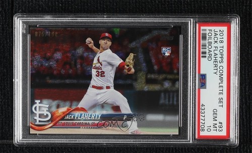 2018 Topps Factory Set Foilboard /190 Jack Flaherty #93 PSA 10 GEM MT ...