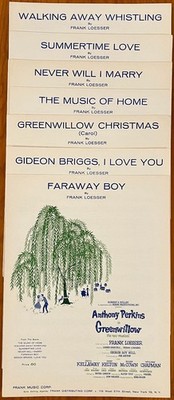 7 1960 FRANK LOESSER BROADWAY MUSICAL sheet music GREENWILLOW Anthony ...