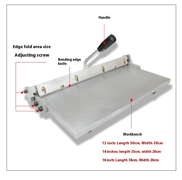14" Manual PU Leather Folding Machine Handbags &luggage Glued Folded ...