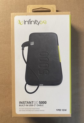 InfinityLab InstantGo 5000 - 5000mAh Fast Charging Wireless Power Bank- Black | eBay