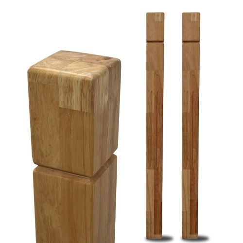 2 Pcs 3.5x48 Inch Solid Red Oak Square Newel Post with a Single Groove ...