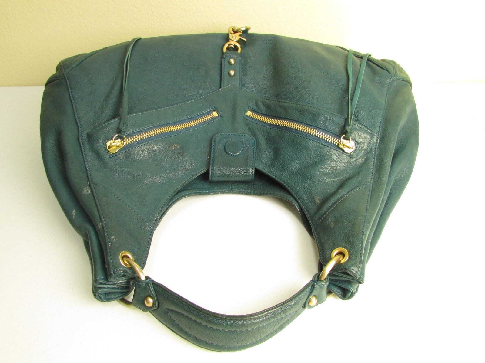 Botkier Fan Trigger Green Italian Leather Hobo Bag Shoulder Purse | eBay