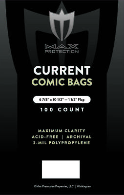 1500 Max Pro Current / Modern Comic Book Archival Poly Bags - 6 7/8 X ...