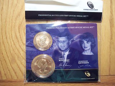 SOLD OUT 2015 John F. Kennedy ONE DOLLAR COIN AND FIRST SPOUSE MEDAL ...