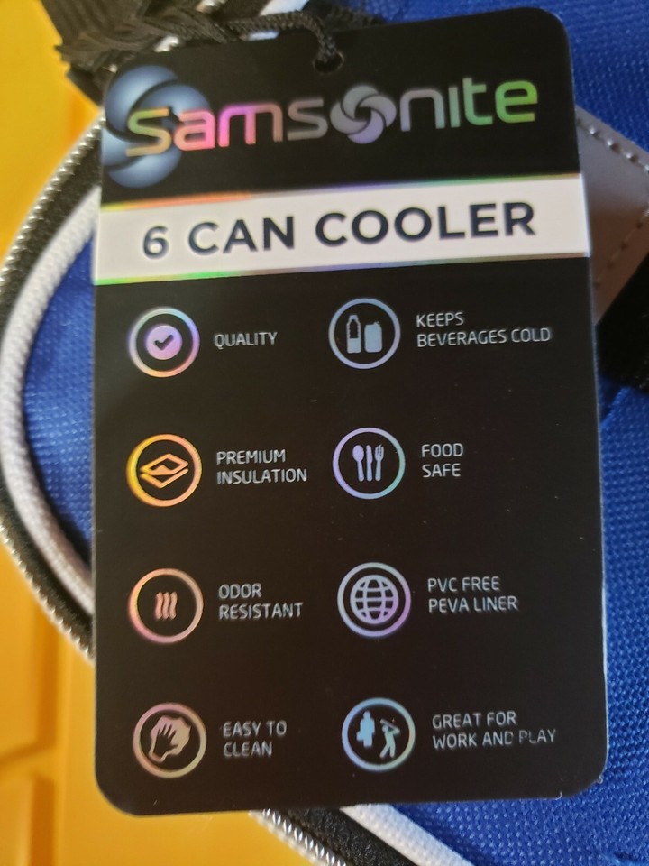 Samsonite 6 Can Day Cooler Soft Sided Lunch Bag With Strap. Free ...