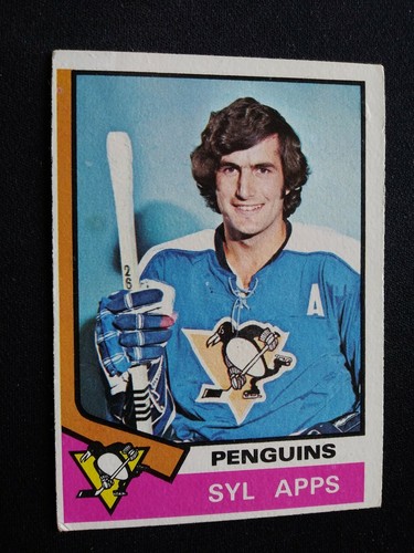 1974-75 Topps Hockey Card # 13 Syl Apps - Pittsburgh Penguins (VG/EX ...