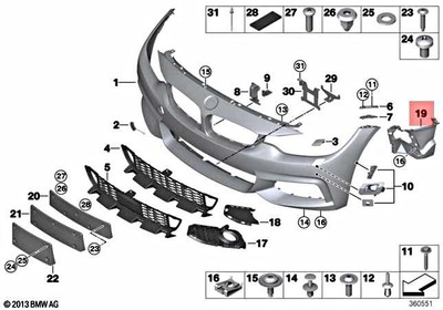 Genuine BMW F32 F33 F36 418d 418i 420d 420dX Support Fog Lamp Left ...