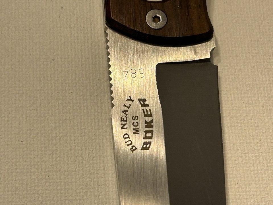 Boker BUD NEALY MCS Birch wood Fixed Blade 440C Knife #789 | eBay