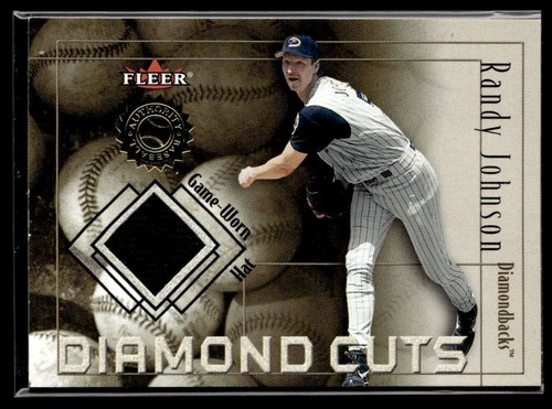 2001 Fleer Authority Diamond Cuts Game Worn Hat Randy Johnson Arizona ...