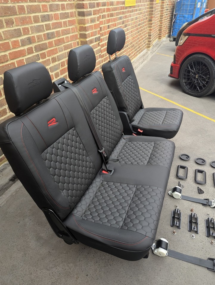 VW Transporter T6 'R Line' Retrimmed Kombi 2+1 Rear Seats, Brackets and ...
