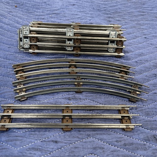 Lionel 14 Tubular 3-Rail Train Track O27-Guage Brown Ties 12 Straight 2 ...