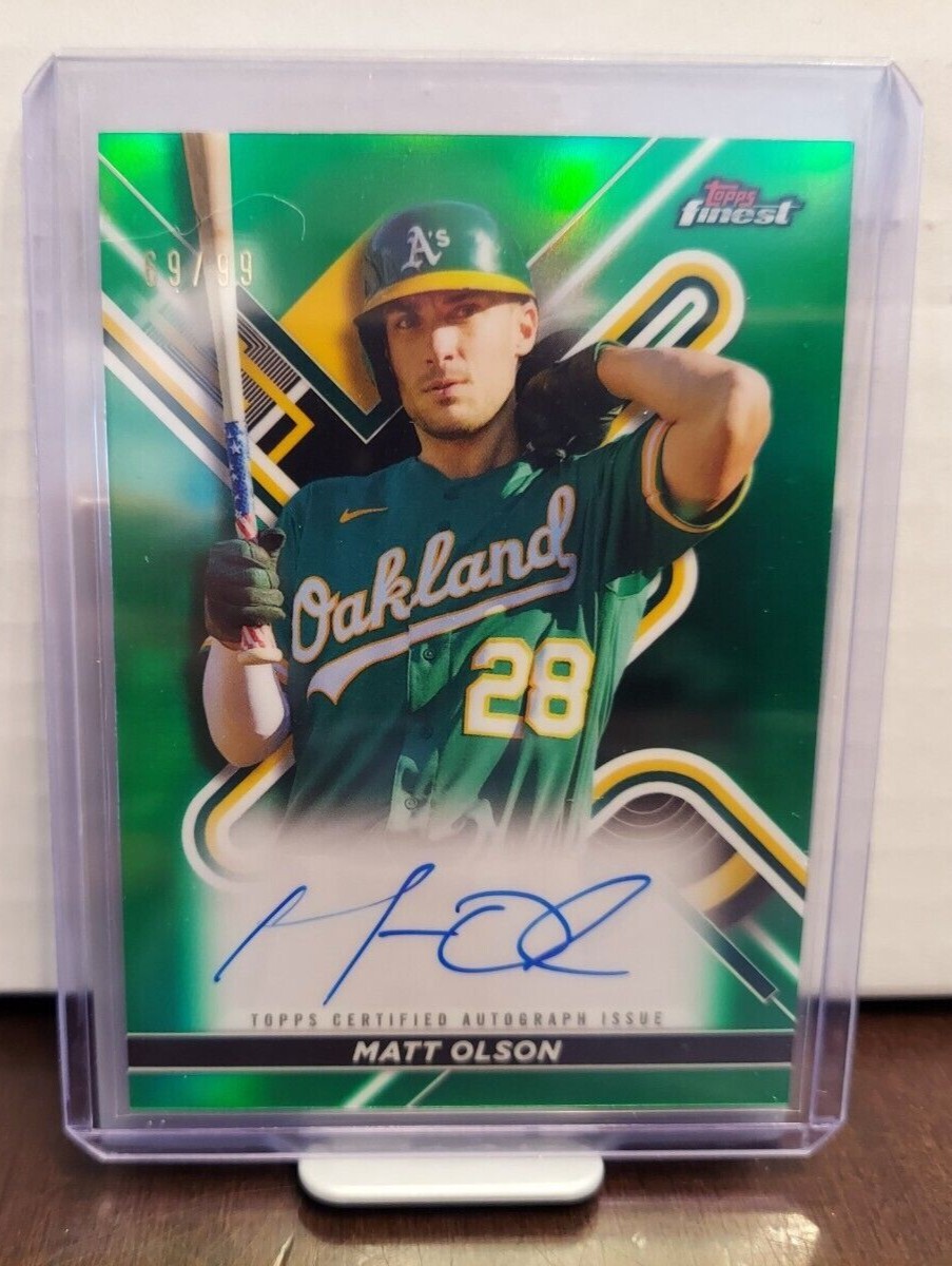 2022 Topps Finest Matt Olson Autograph Green Refractor Auto #41/99 #FA ...