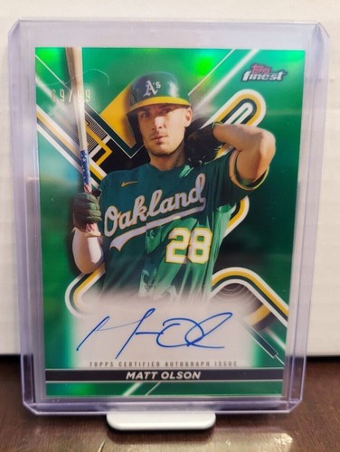2022 Topps Finest Matt Olson Autograph Green Refractor Auto #41/99 #FA ...