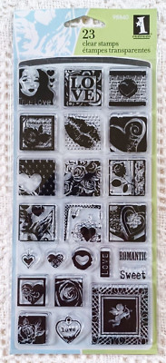 Inkadinkado Clear Cling Stamp Set, One Plus One Equals Love, 23 pieces ...