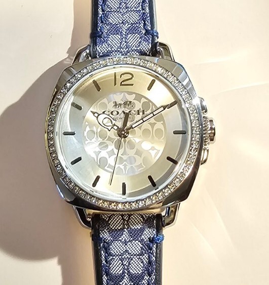 Coach BOYFRIEND Signature Navy/silver Watch 14503149 for sale online | eBay