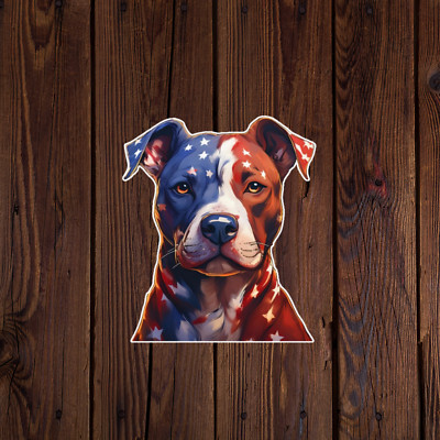 Pit bull sticker vinyl decal American flag dog mom bully patriotic ...