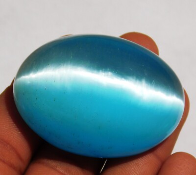 284.50 Ct Certified Natural Chrysoberyl Cat's Eye | Blue Oval Cabochon ...