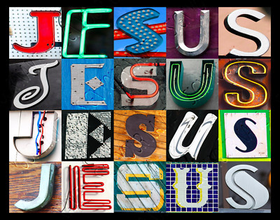 JESUS Name Poster featuring photos of actual sign letters | eBay