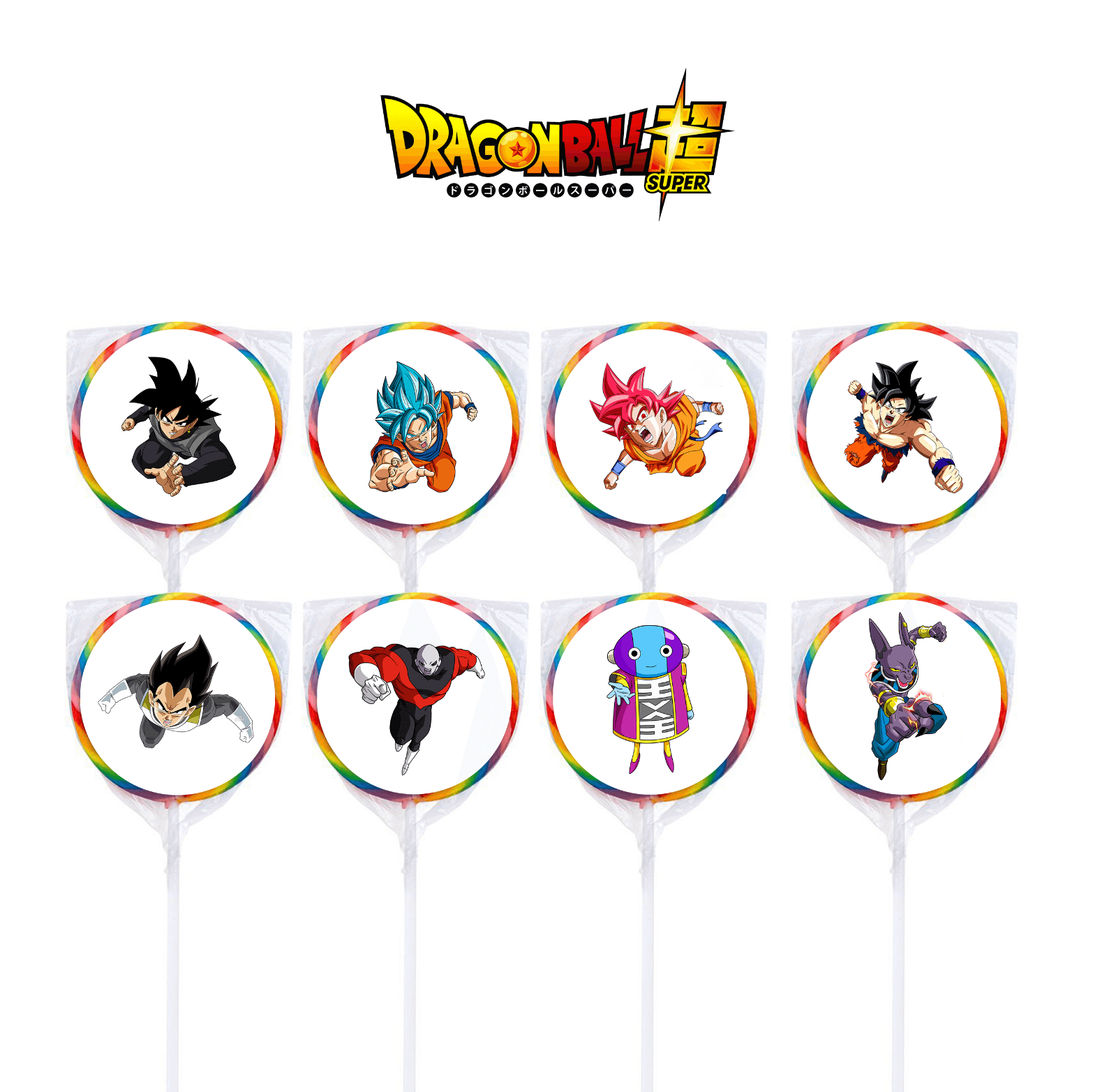 24 Dragon Ball Super Goku Vegeta 1.67" Sticker Labels for Bag Party ...