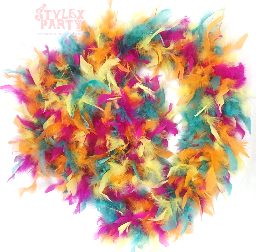 Big Feather Boas Orange Feather Boa 85G 1.8M Handmade Fancy Dress ...