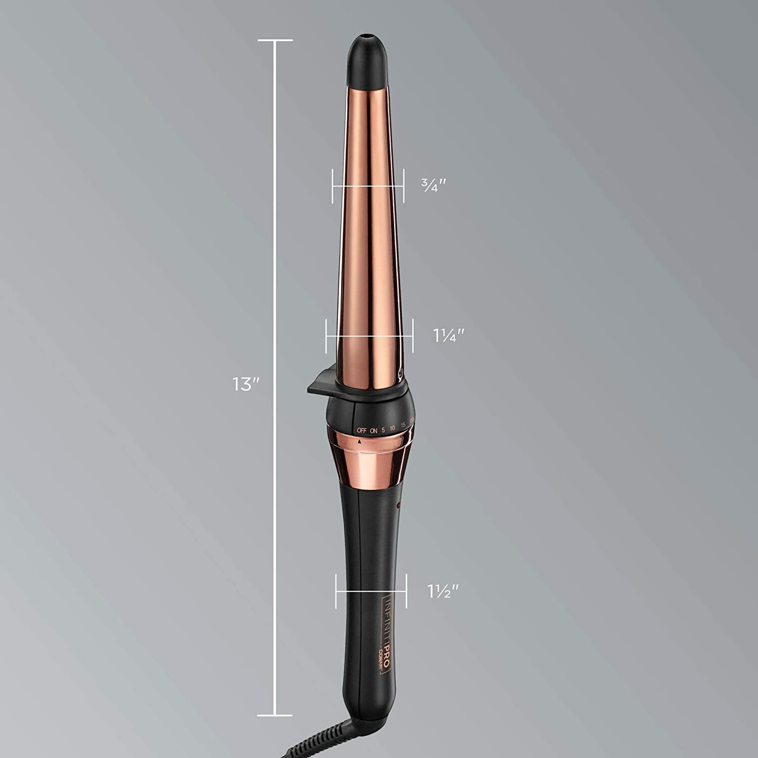 Infiniti Pro by Conair Rose Gold Titanium Curling Iron 1-1/4 to 3/4 in ...