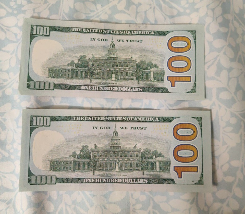 Hundred Dollar Bill Rare Low Serial Number, Serial Right Next To Each ...