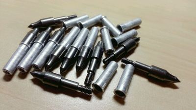 50 sets 100 grain arrow field points with arrow inserts for ID 6.2mm ...