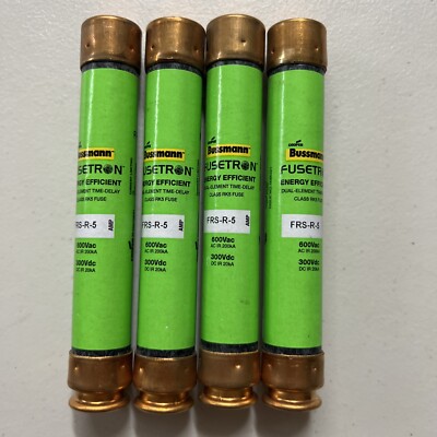 BUSSMANN FRS-R-5 DUAL CLASS RK5 FUSE, 600VAC/300VDC 4-PACK | eBay