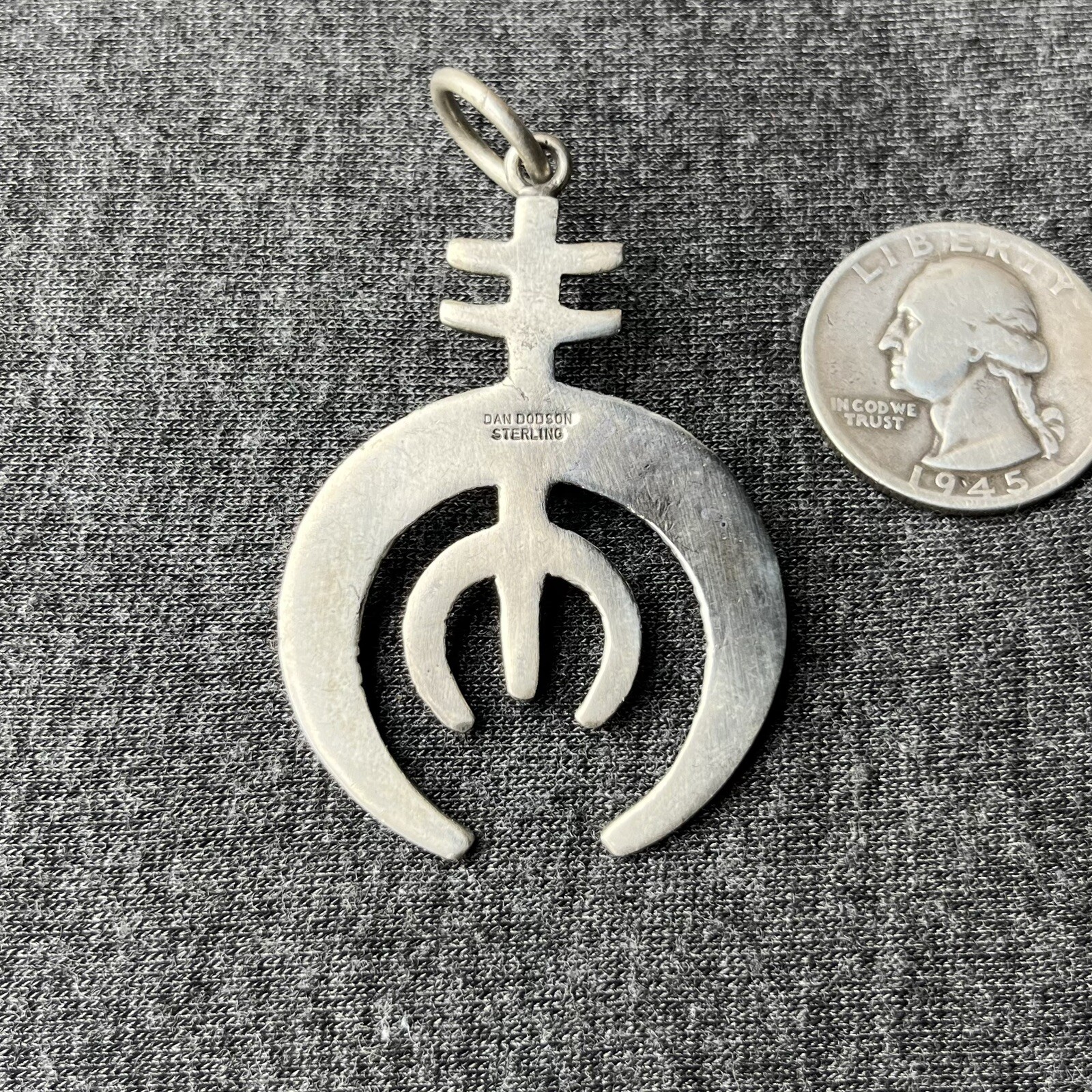 DAN DODSON Tufa Cast Sterling Silver DOUBLE NAJA Turquoise PENDANT Isleta Cross | eBay