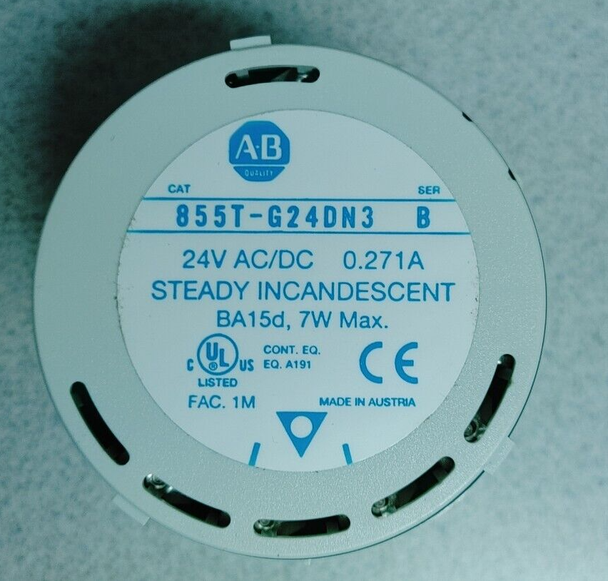 ALLEN-BRADLEY 855T-G24DN3 STEADY INCANDESCENT GREEN STACK LIGHT 24V NEW ...