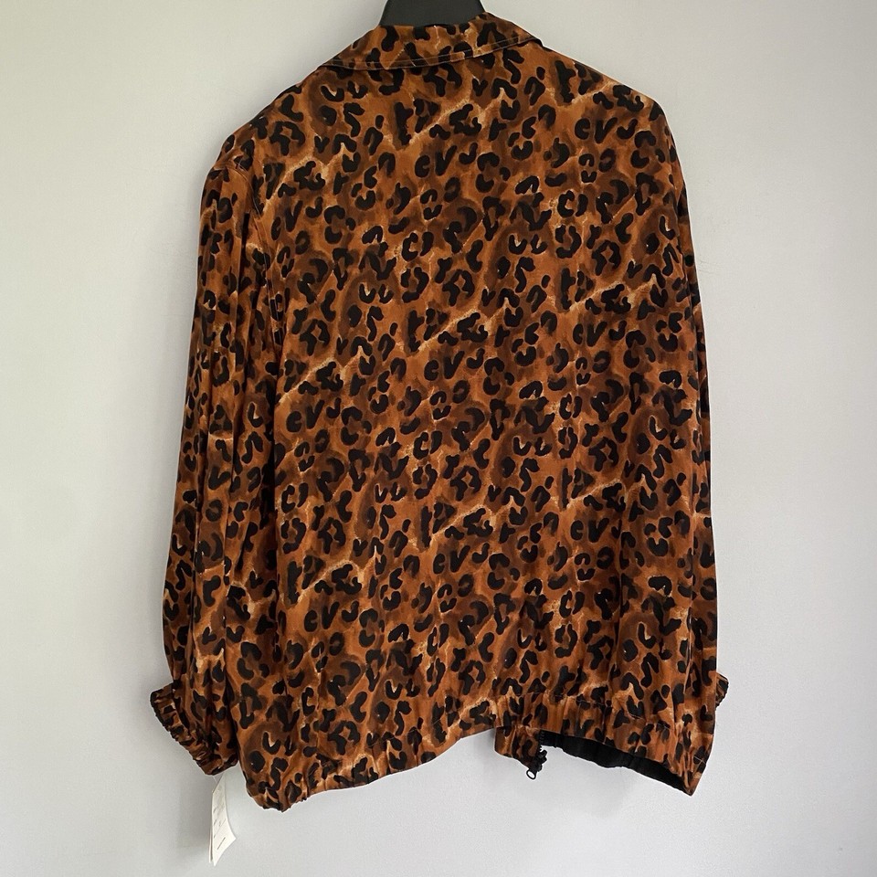NEW Style Exchange 100% Silk Animal Print Zip Up Jacket Plus Size 2X ...