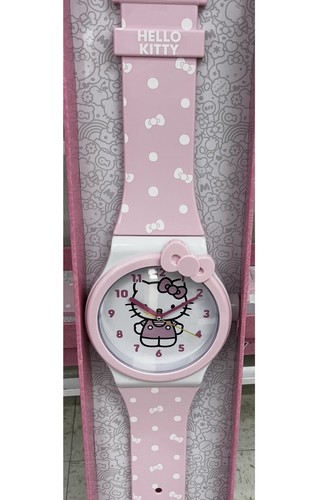 Hello Kitty Sanrio Pink Polka Dot Bow Jumbo Watch Wall Clock Viral Tik ...