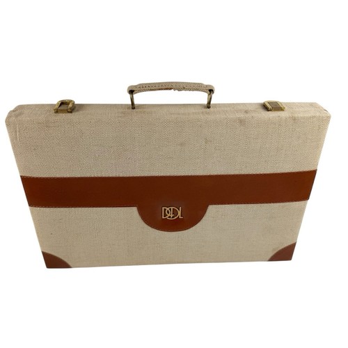Vintage DDL Large Backgammon Briefcase Set Game Folding Carry Case ...